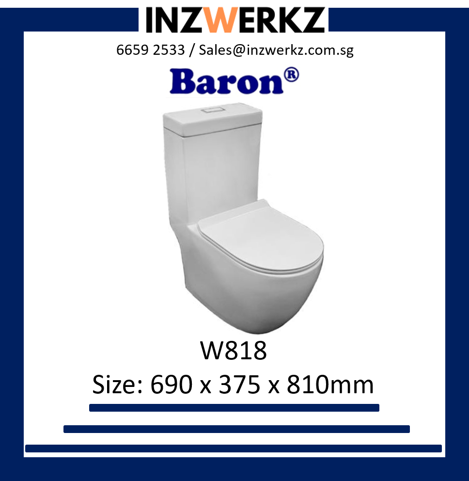 Baron W 818 One Piece Rimless Toilet Bowl | Lazada Singapore