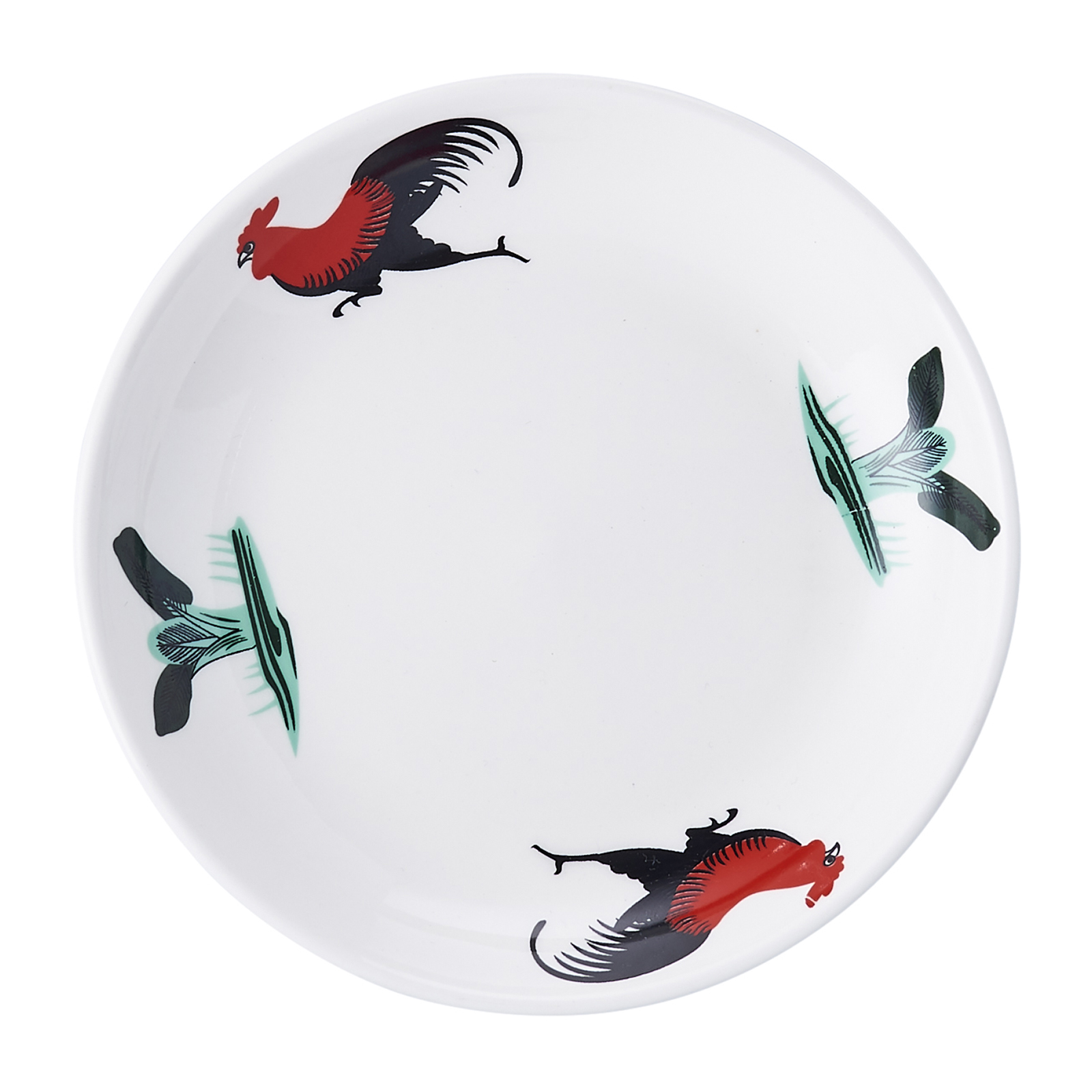 Porcelain Traditional Vintage Old School Round Rooster Plates & Set ...